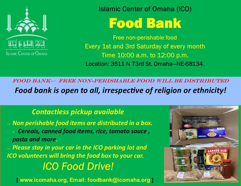 Food Bank - Islamic Center of Omaha, 3511 N 73rd St, Omaha, NE 68134 ...