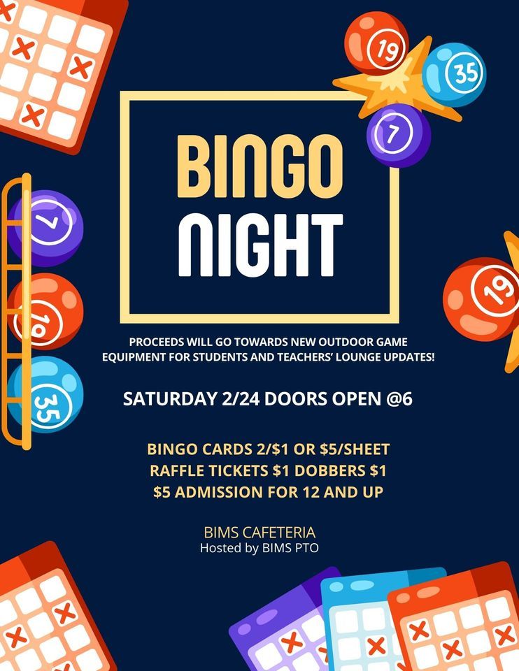 Family Bingo Game Night - BIMS PTO Fundraiser, Boyd Middle, 24 February ...
