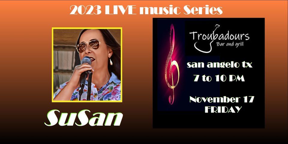 SuSan sets up for an evening at Troubadours!, 1605 S Chadbourne St, San ...