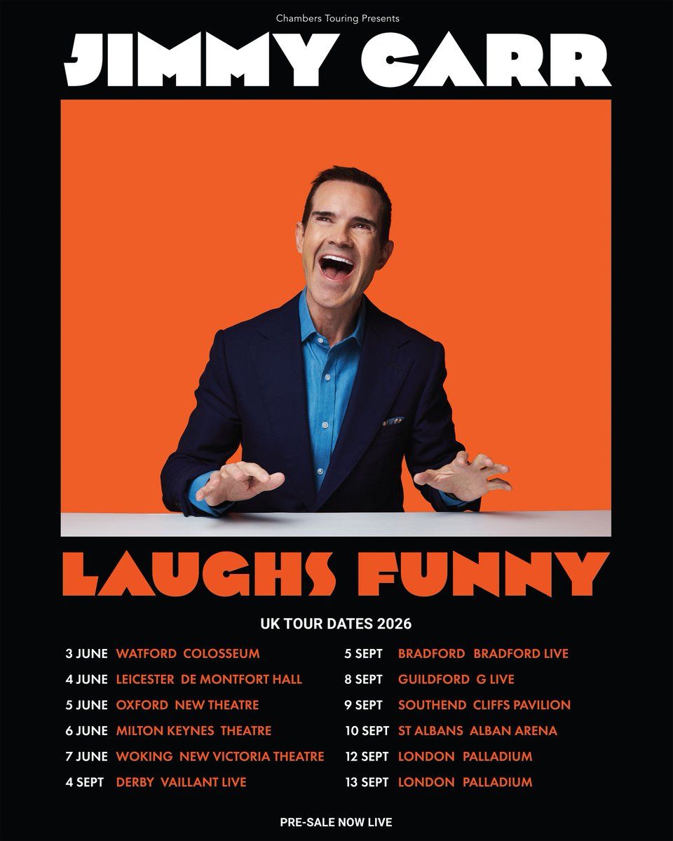Jimmy Carr Leicester Tickets, De Montfort Hall, Leicester, 4 June 2026 ...
