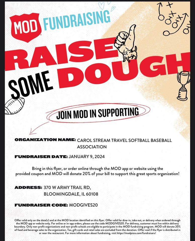 MOD Pizza Fundraiser , MOD Pizza (370 W Army Trail Rd, Bloomingdale, IL), January 9 2024 ...
