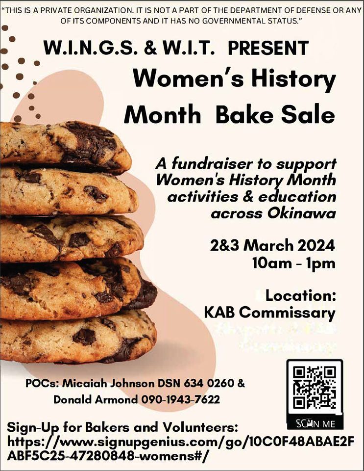 Womens History Month Bake Sale, Kadena Commissary, Okinawa, 2 March ...
