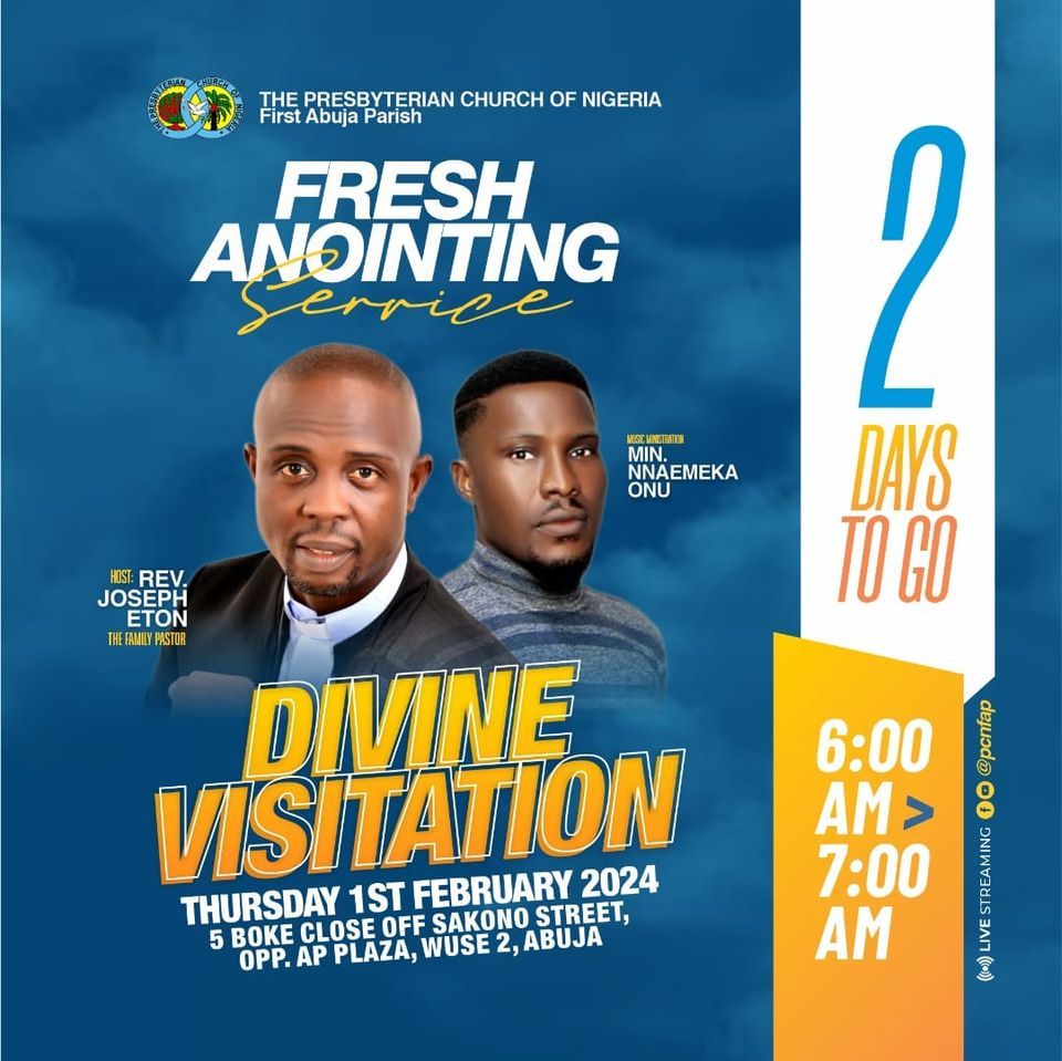 FRESH ANOINTING SERVICE , Boke close wuse 2 Abuja, 1 February 2024 | AllEvents.in