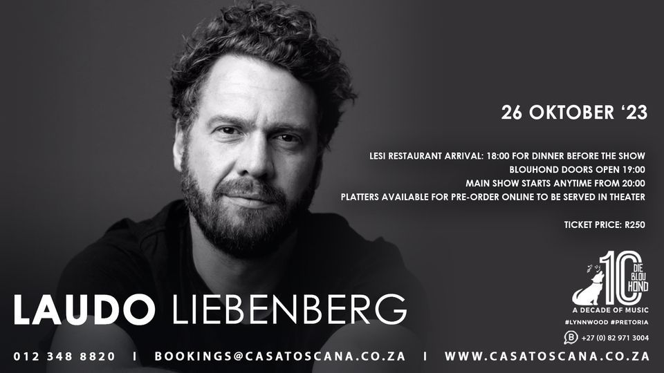 Laudo Liebenberg, Die Blou Hond, Pretoria, 26 October 2023 | AllEvents.in