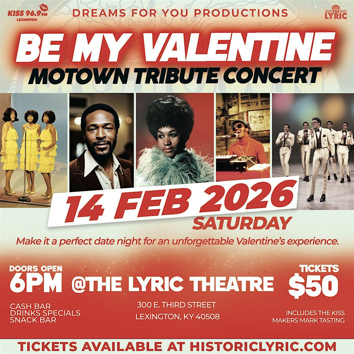 Be My Valentine - Motown Tribute Concert, Lyric Theatre & Cultural Arts ...