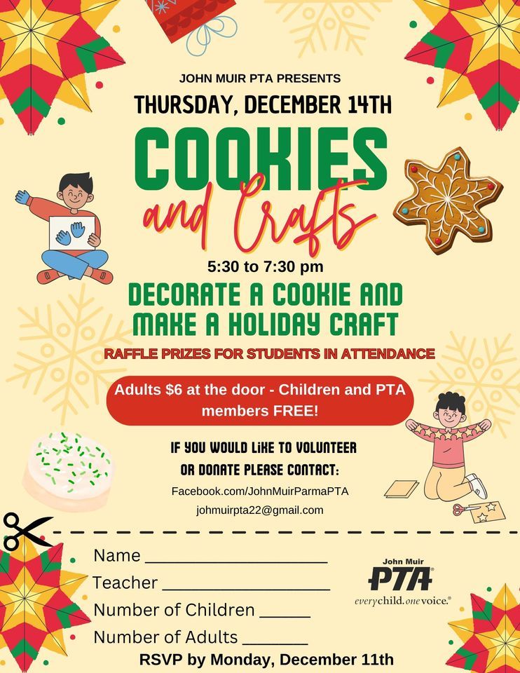 Cookies and Crafts, John Muir Elementary School, Parma, December 14 ...