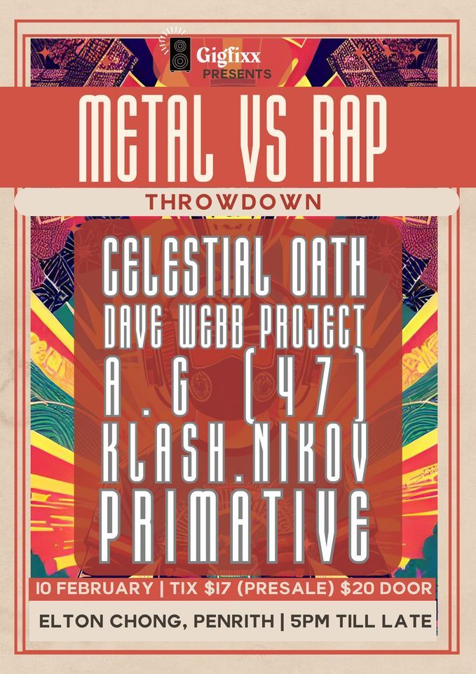 METAL VS RAP THROWDOWN!, Elton Chong, Penrith, 10 February 2024 | AllEvents