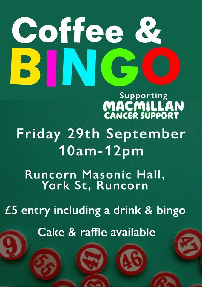 Coffee & Bingo Morning, Runcorn Masonic Hall, 29 September 2023 ...