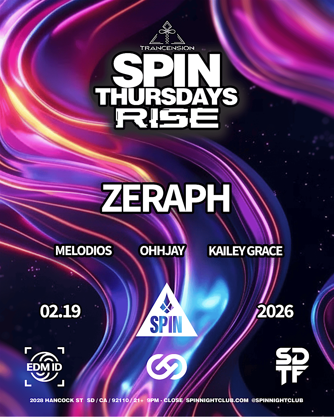 Trancension RISE: Zeraph w/ OHHJAY, Melodios, Kailey Grace, Spin ...
