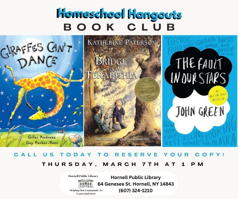 Homeschool Hangouts- Book Club, 64 Genesee Street, Hornell, NY, United ...