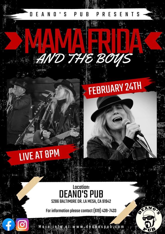 Deanos Live Music - Mama Frida and the Boys, Deano's Pub, La Mesa ...
