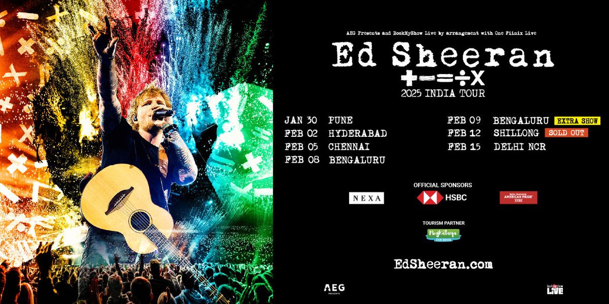 Ed Sheeran +-=÷x 2025 India Tour in BENGALURU, NICE Grounds: Bengaluru ...