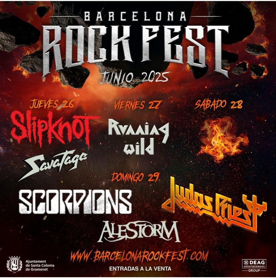 Barcelona Rock Fest 2025 - 4-Day Pass - Slipknot, Judas Priest, Scorpions and more Tickets, Parc ...