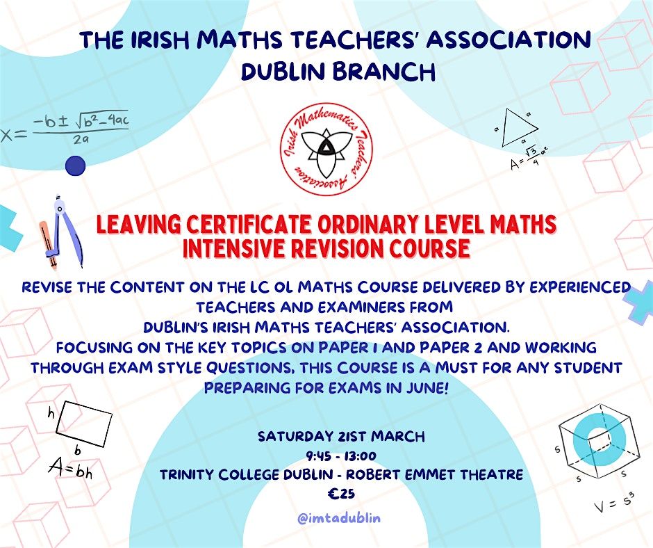 LC OL Maths Intensive Revision Course - Irish Maths Teachers Assoc ...
