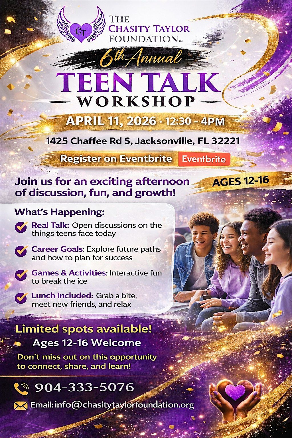 6th Annual Teen Talk Workshop, 1425 Chaffee Rd S, Jacksonville, 11 ...