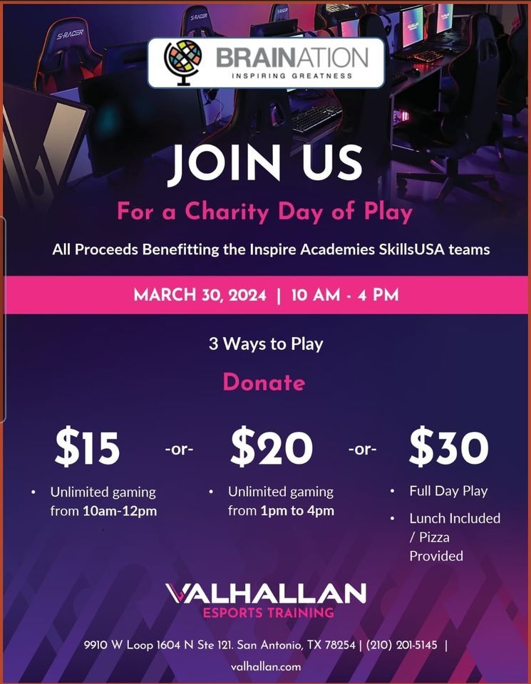 Day of Play Charity Gaming Event, 9910 W Loop 1604 N, Suite 121, San ...