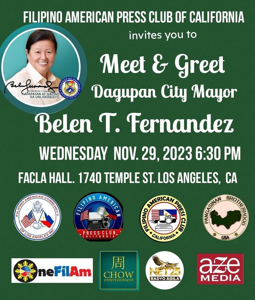 Meet & Greet Dagupan Mayor Belen T. Fernandez , Filipino American ...