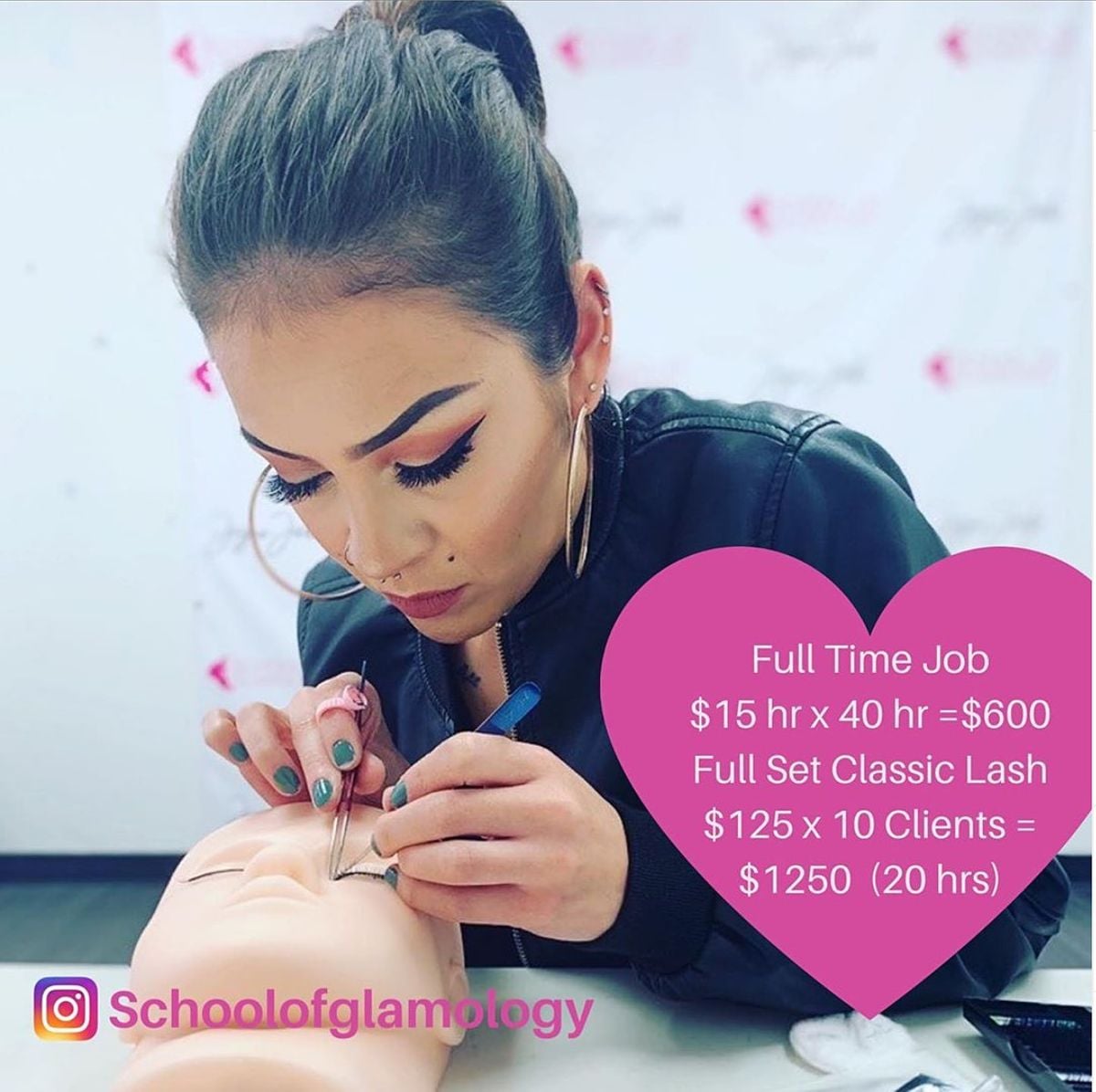 School of Glamology, Classic Eyelash Extension Training!! REAL TRAINING ...