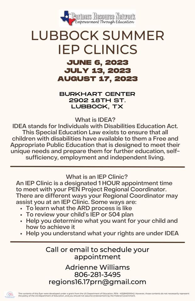 Lubbock IEP Clinic, Burkhart Center for Autism Education and Research ...