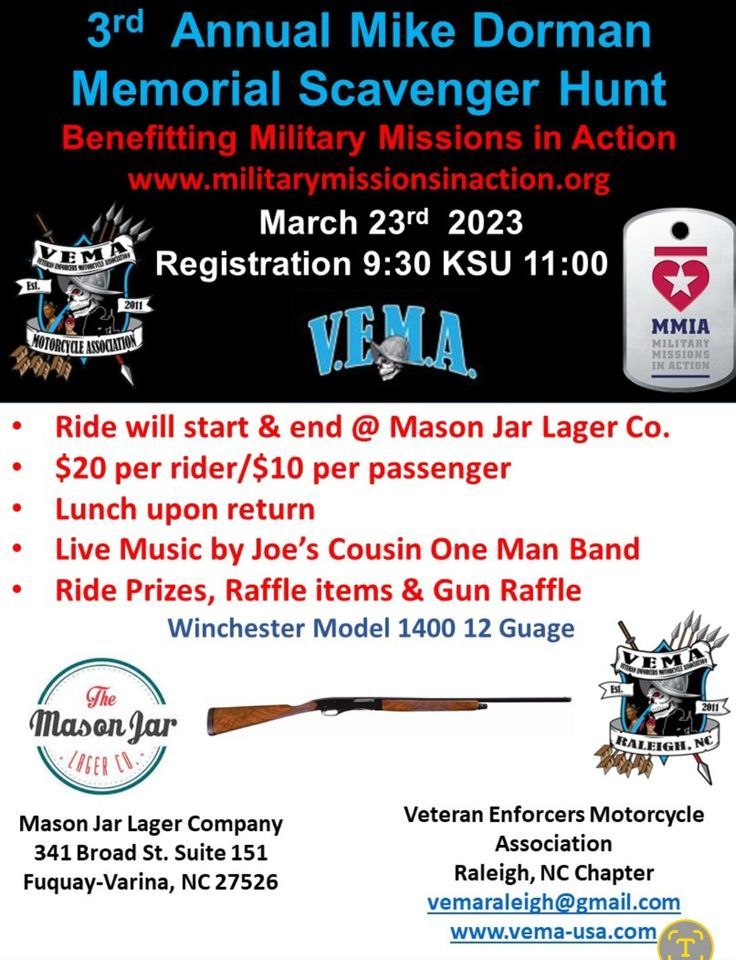 3rd Annual Mike Dorman Memorial Scavenger Hunt, The Mason Jar Lager ...