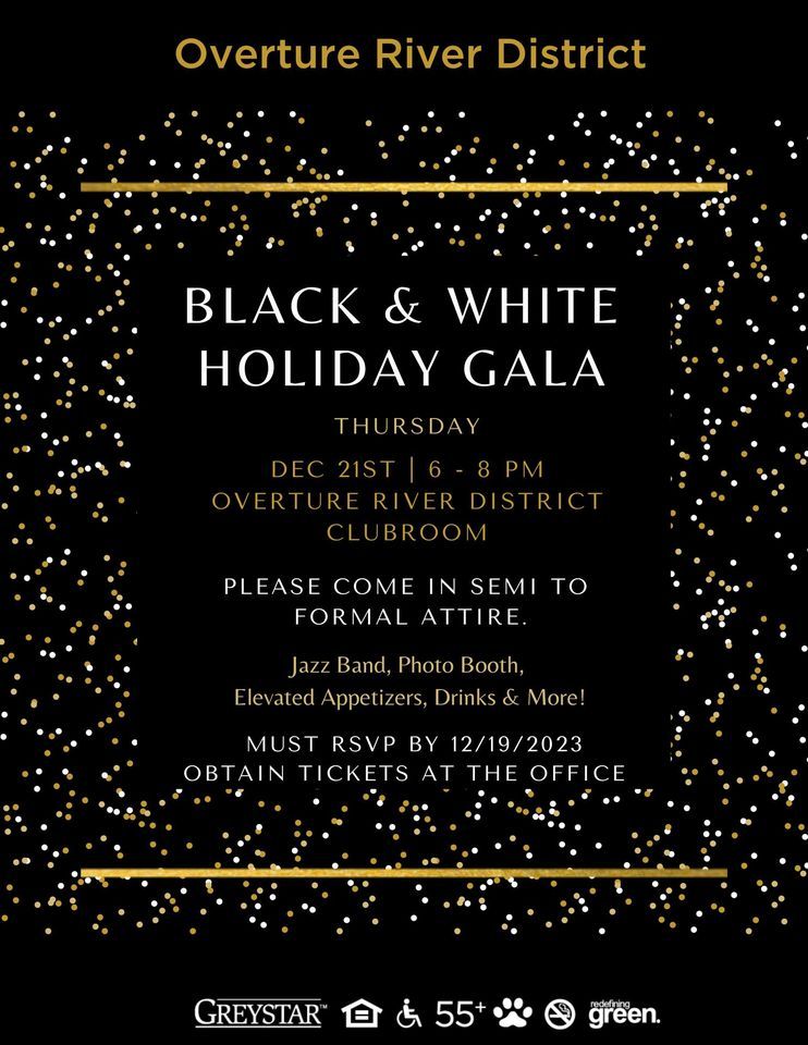 Black & White Holiday Gala, Overture River District, Fort Worth, 21 ...