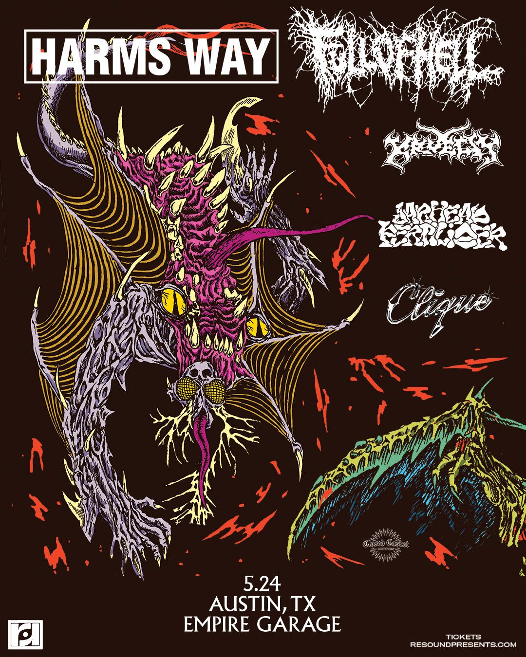 Harms Way & Full Of Hell, Hell at The Masquerade - GA, Atlanta, 26 May ...