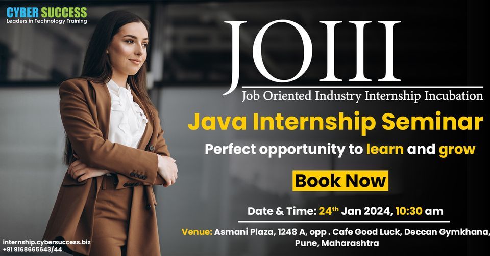 Java Internship Seminar - JOIII, Cyber Success, Pune, 24 January 2024 ...