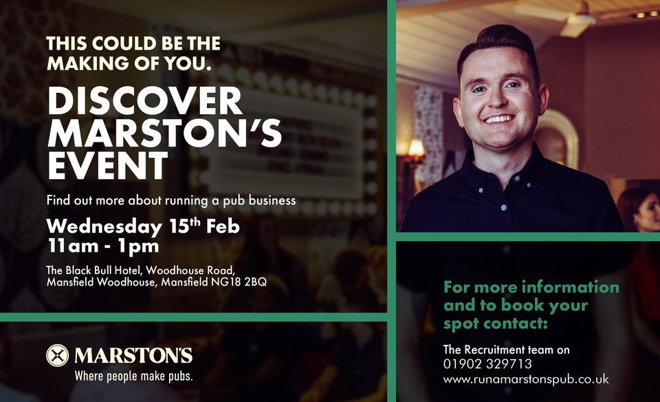 Discover Marstons day in the East Midlands, Black Bull Hotel Mansfield ...