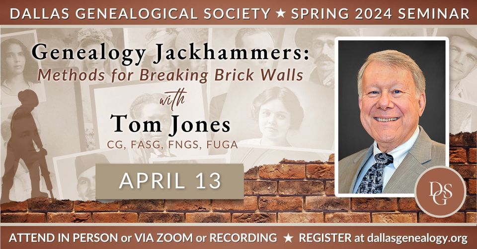 Spring Seminar with Thomas W. Jones, PhD, CG , 1515 Young St, Dallas ...