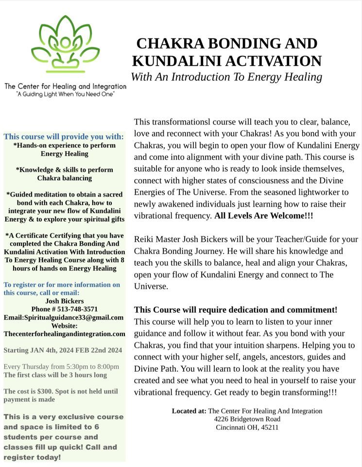 The Chackra Bonding And Kundalini Activation With An Introduction To ...