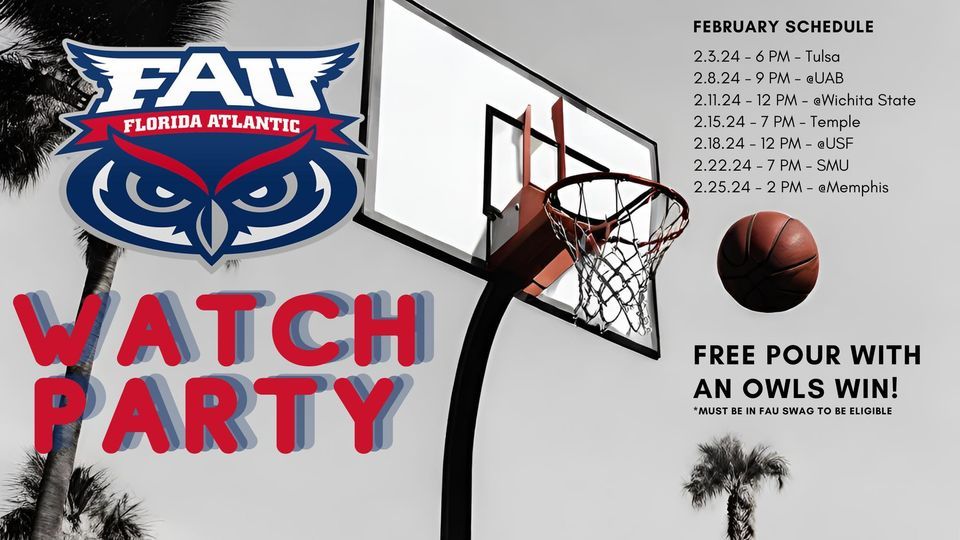 FAU BASKETBALL WATCH PARTY! , Hopportunities, Delray Beach, 3 February ...