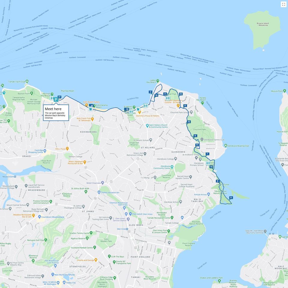 Mission Bay to Tahuna Torea, Mission Bay Car Park, Auckland, March 10 ...