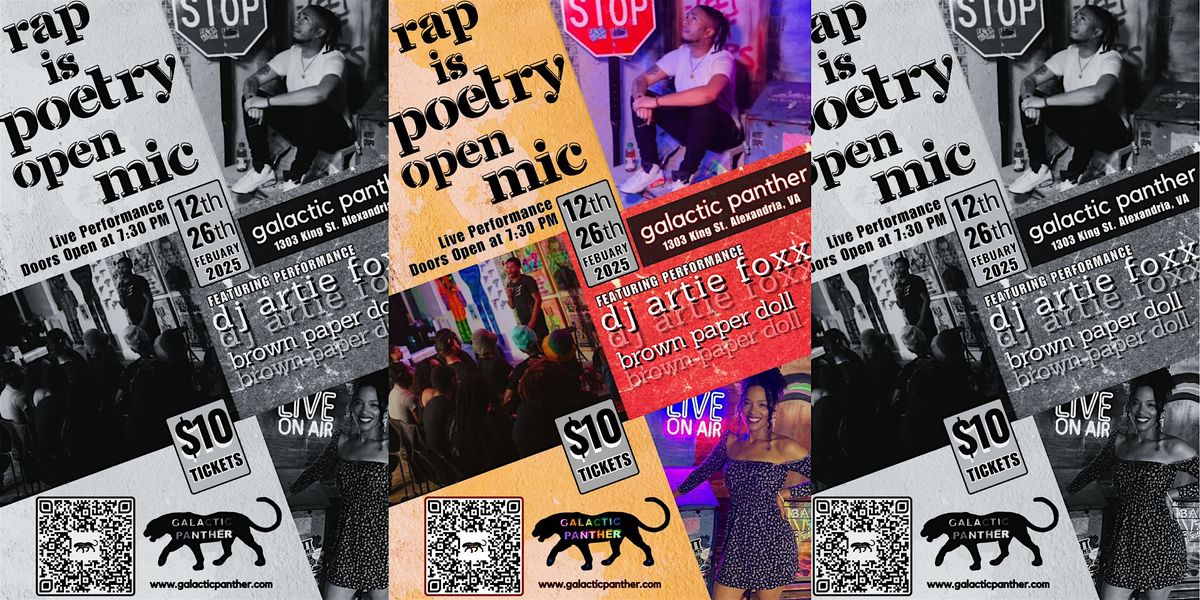 Rap is Poetry Open Mic Night @ Galactic Panther Art Gallery, Galactic ...