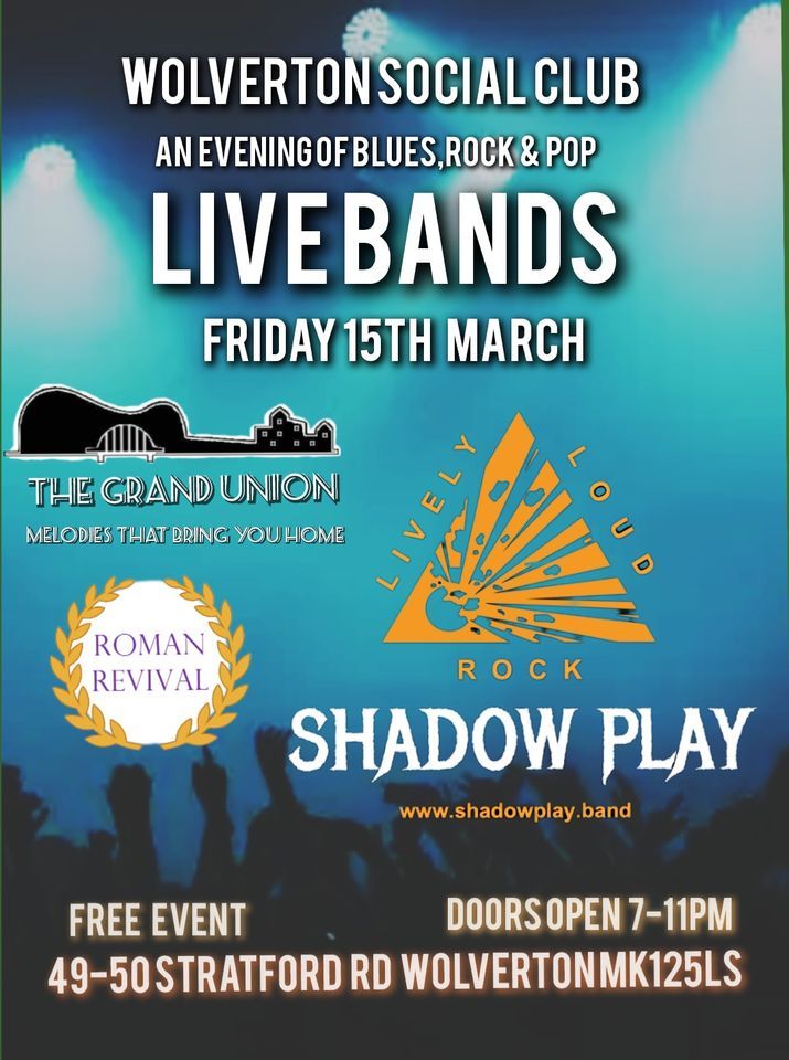Wolverton Social Club live bands (hosted by Shadow Play), Wolverton ...
