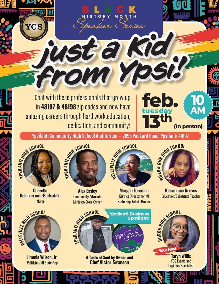 YCS Black History Month Speaker Series: Just A Kid From Ypsi, Ypsilanti ...