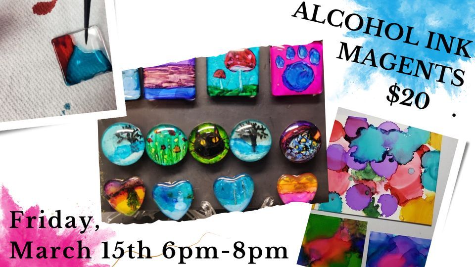 Alcohol Ink Magnet Class, Unique Creations Studio, Berryville, March 15 ...
