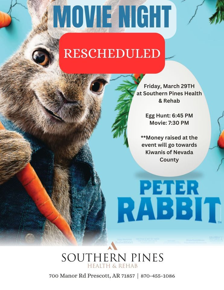 ?️☔️ Raincheck Alert: ? Hoppy Movie Night Fundraiser: Peter Rabbit ...