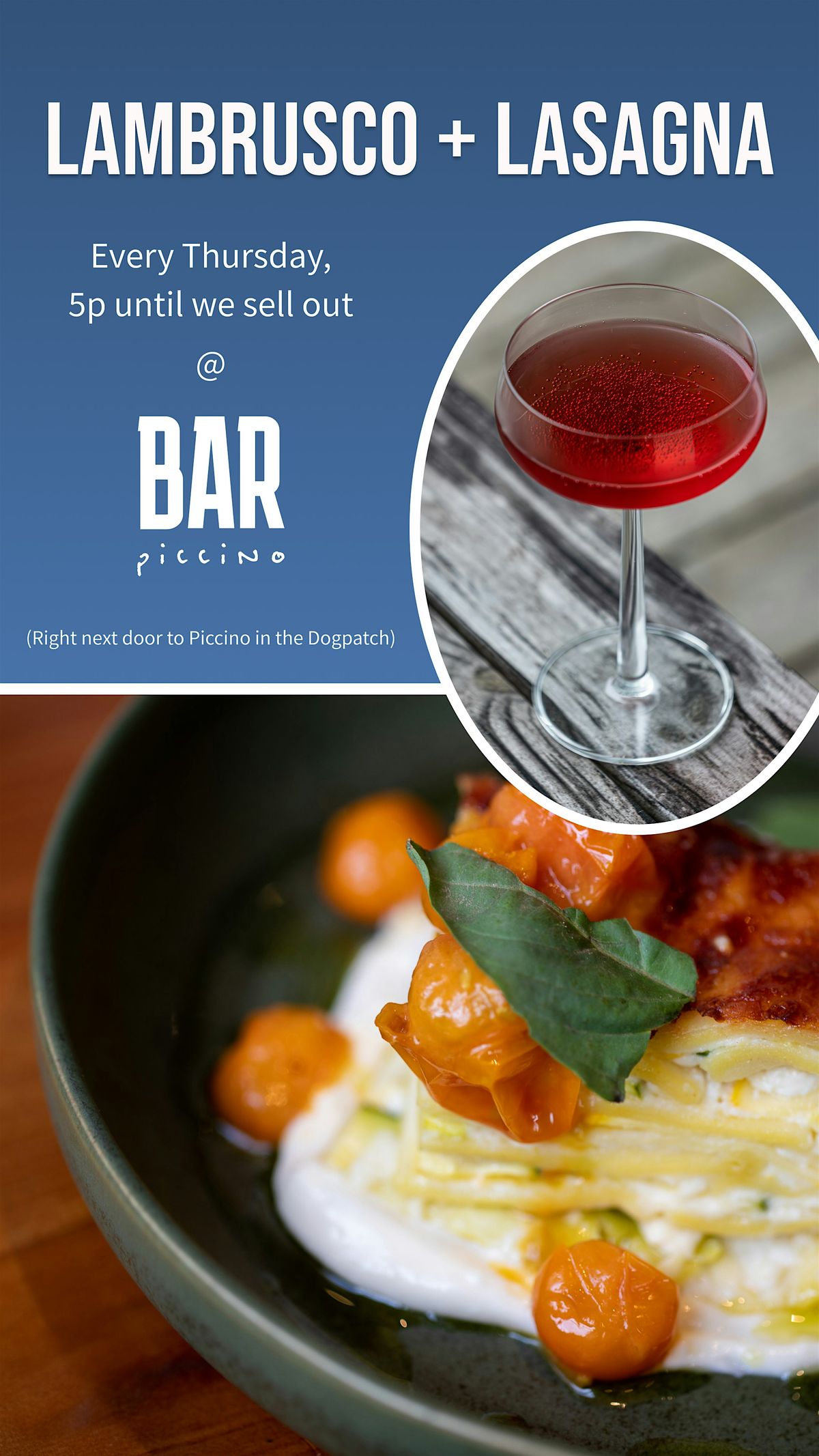 Lasagna & Lambrusco, Bar Piccino, San Francisco, 5 February 2026 ...