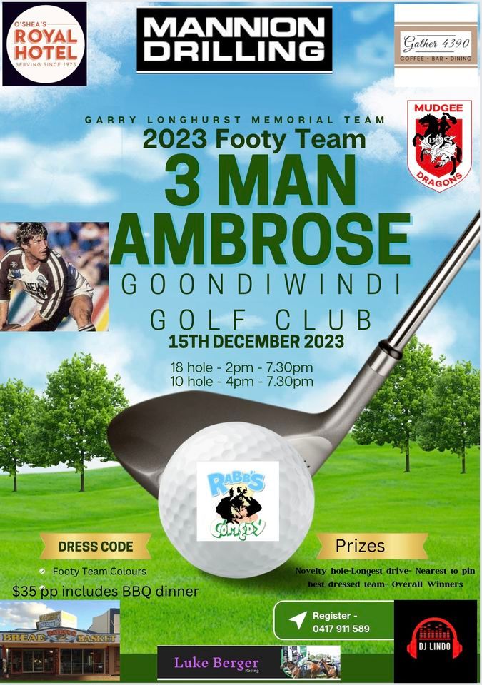 Garry Longhurst memorial Cup, Goondiwindi Golf Club, 15 December 2023 ...