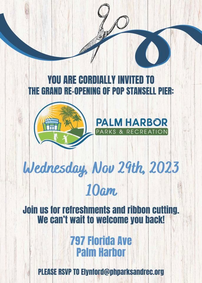 Grand Re-Opening Day , Pop Stansell Park, Palm Harbor, 29 November 2023 ...