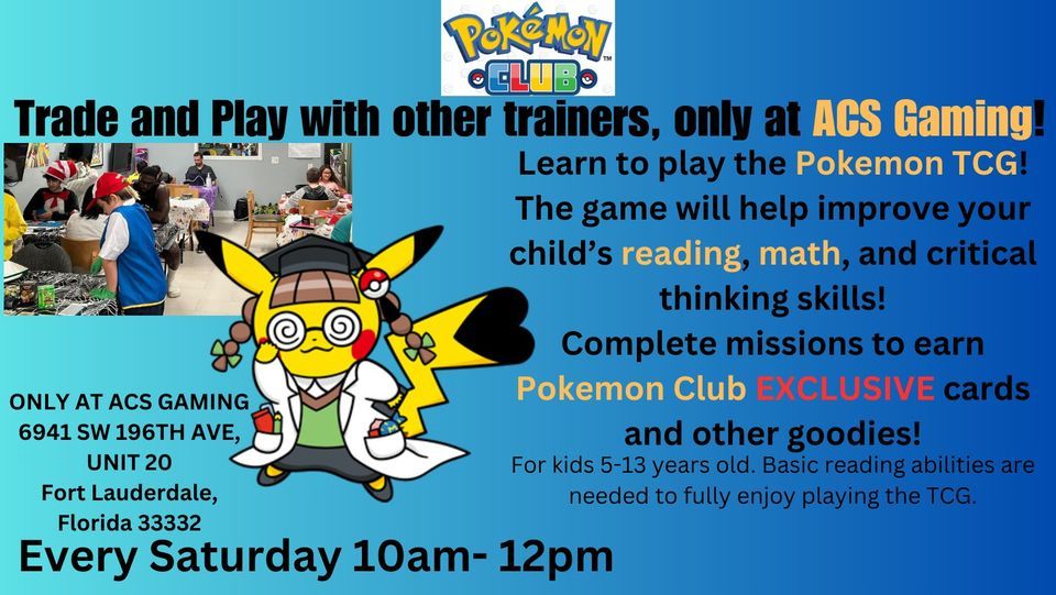 Kids Pokemon Club, ACS Gaming, Pembroke Pines, 11 November 2023 ...