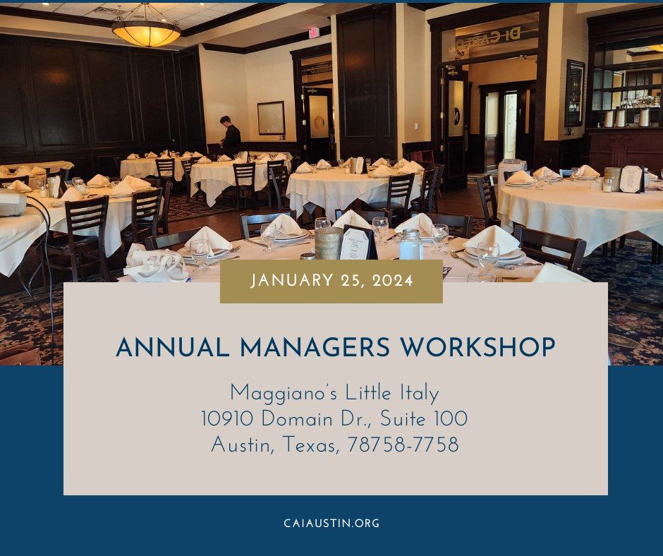 Managers Workshop, Maggiano's Little Italy, Mc Neil, January 25 2024 | AllEvents.in