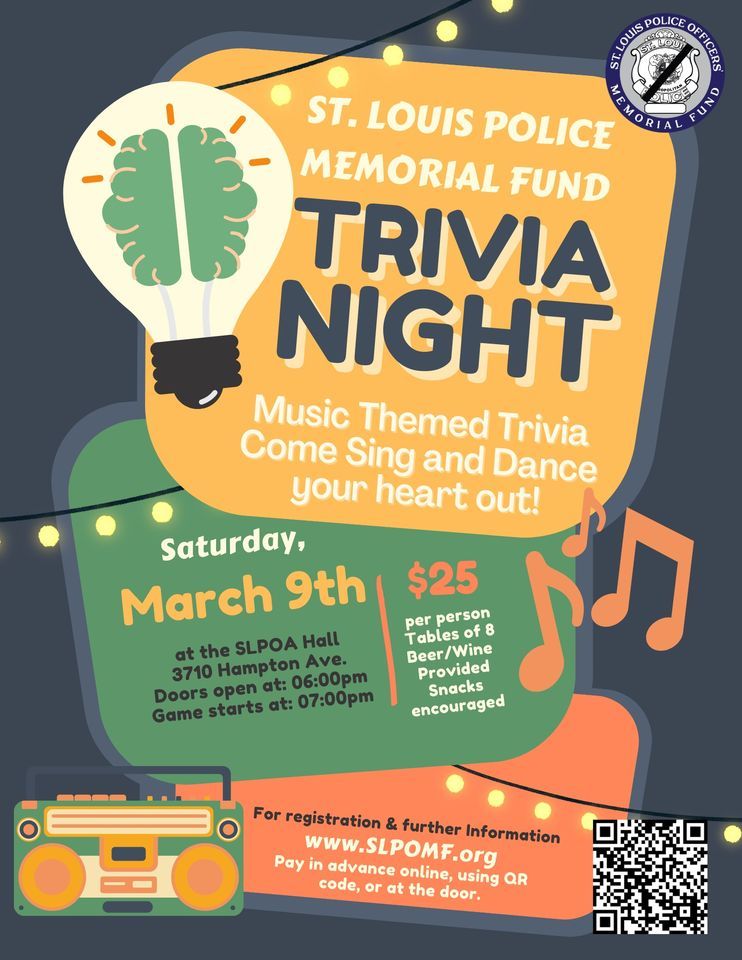 St. Louis Police Officers’ Memorial Fund Music Trivia Night, St Louis ...