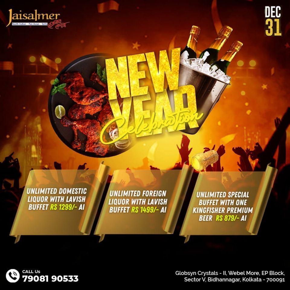 New Years Special buffet with unlimited liquor ????, Globsyn Crystals ...