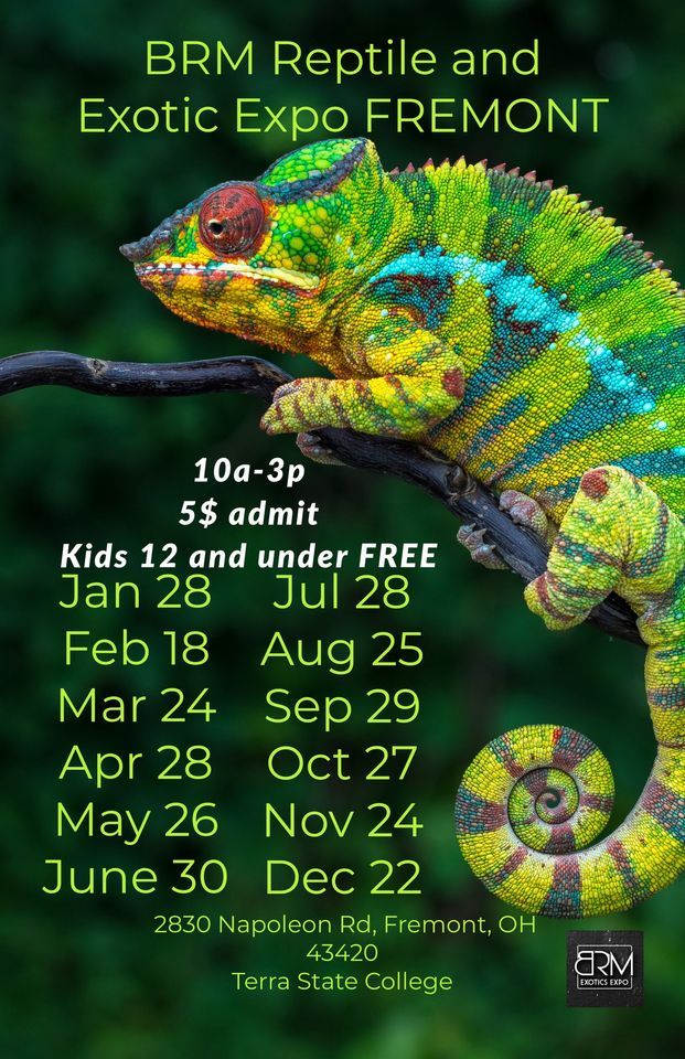 BRM REPTILE EXPO FREMONT $5, Terra State Community College, Fremont ...