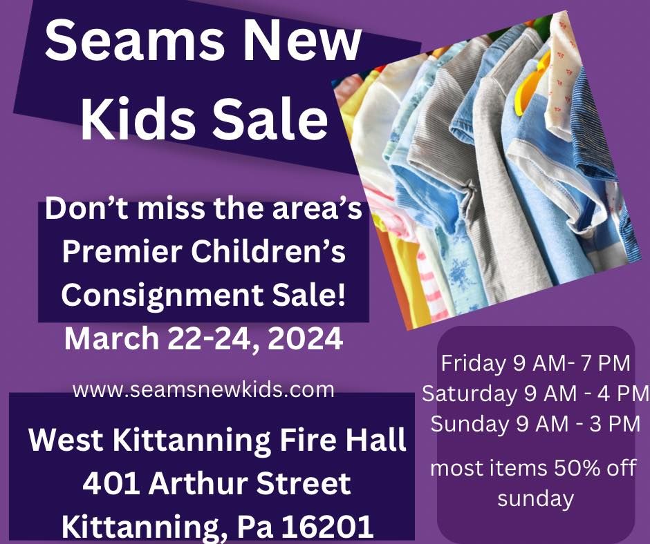 Seams New kids sale, 401 Arthur Street, Kittanning, PA, 22 March to 25 ...
