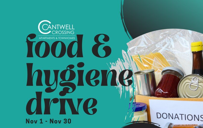 Food & Hygiene Donation Drive!, Cantwell Crossing Apartments ...
