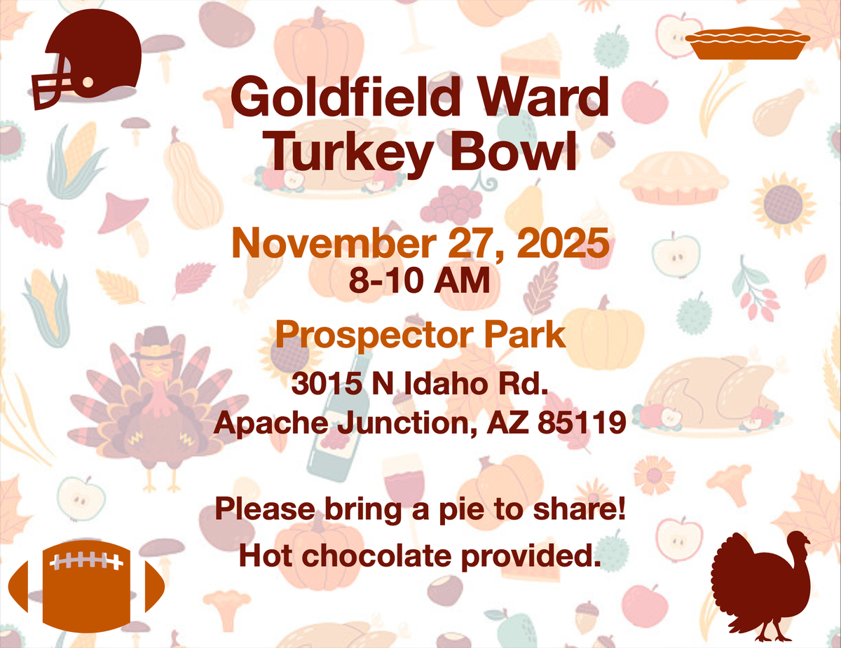 Goldfield Ward Turkey Bowl, Prospector Park, Apache Junction, 27 ...
