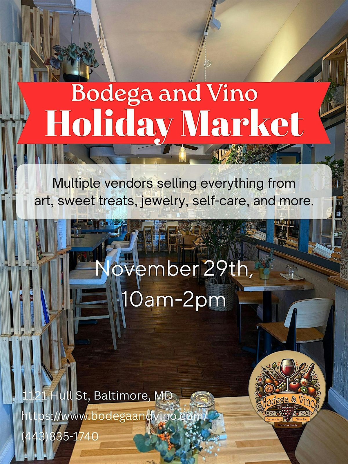 Bodega and Vino Holiday Market, Bodega and Vino, Baltimore, 29 November ...