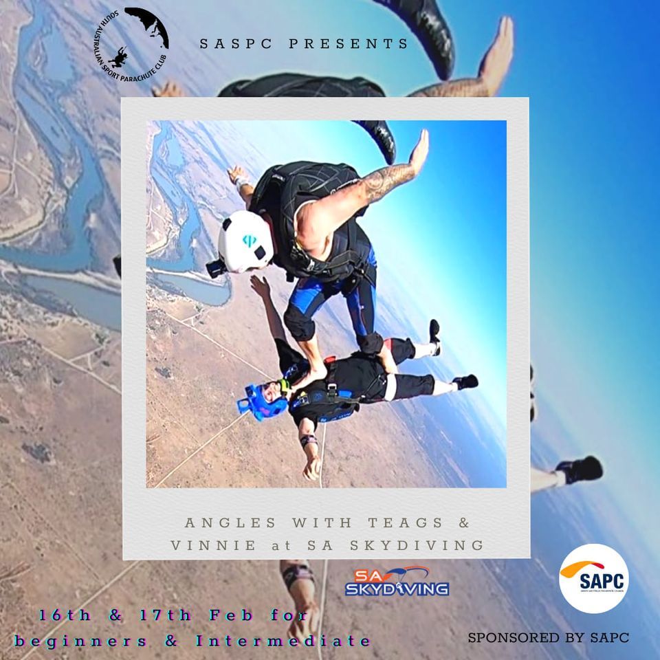 Angles with Teags & Vinnie, SA Skydiving, Murray Bridge, 16 February to ...